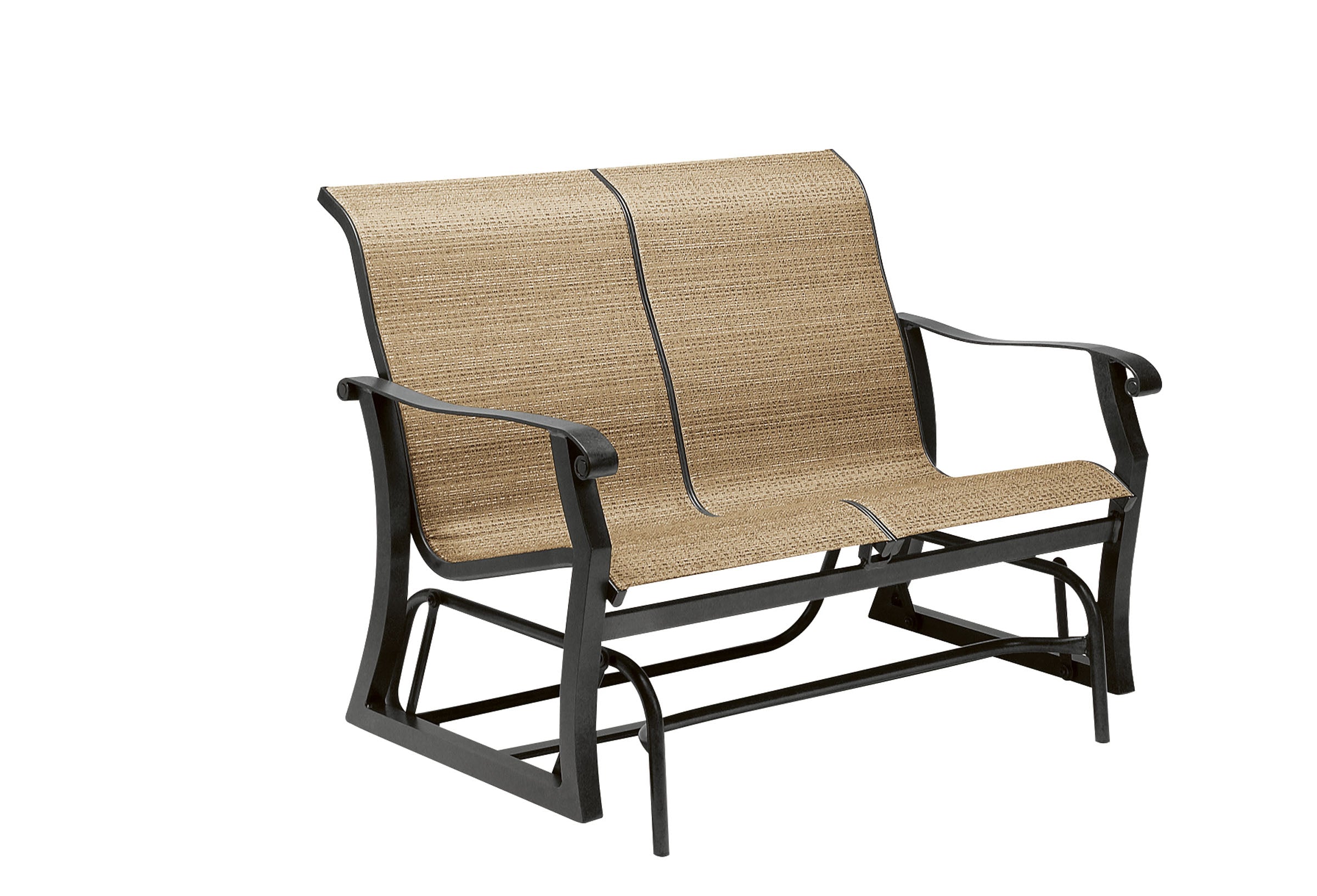 Woodard Cortland Sling Sling Love Seat Glider – Pangaea Patio