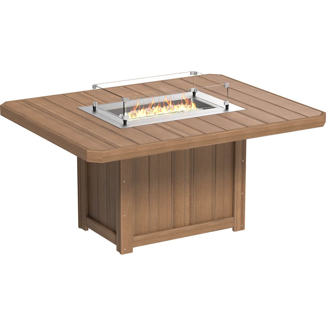LuxCraft Lumin Fire Table 62" Rectangular - Dining Height – Pangaea Patio