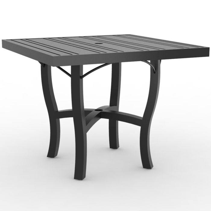 Woodard 36" Tri-Slat Carson Square Dining Umbrella Table – Pangaea Patio
